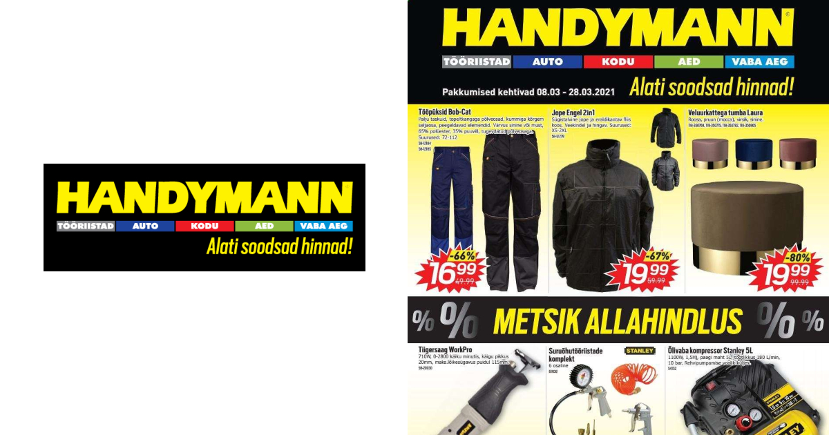 HANDYMANN kliendilehed ja pakkumised | Kliendileht24.ee